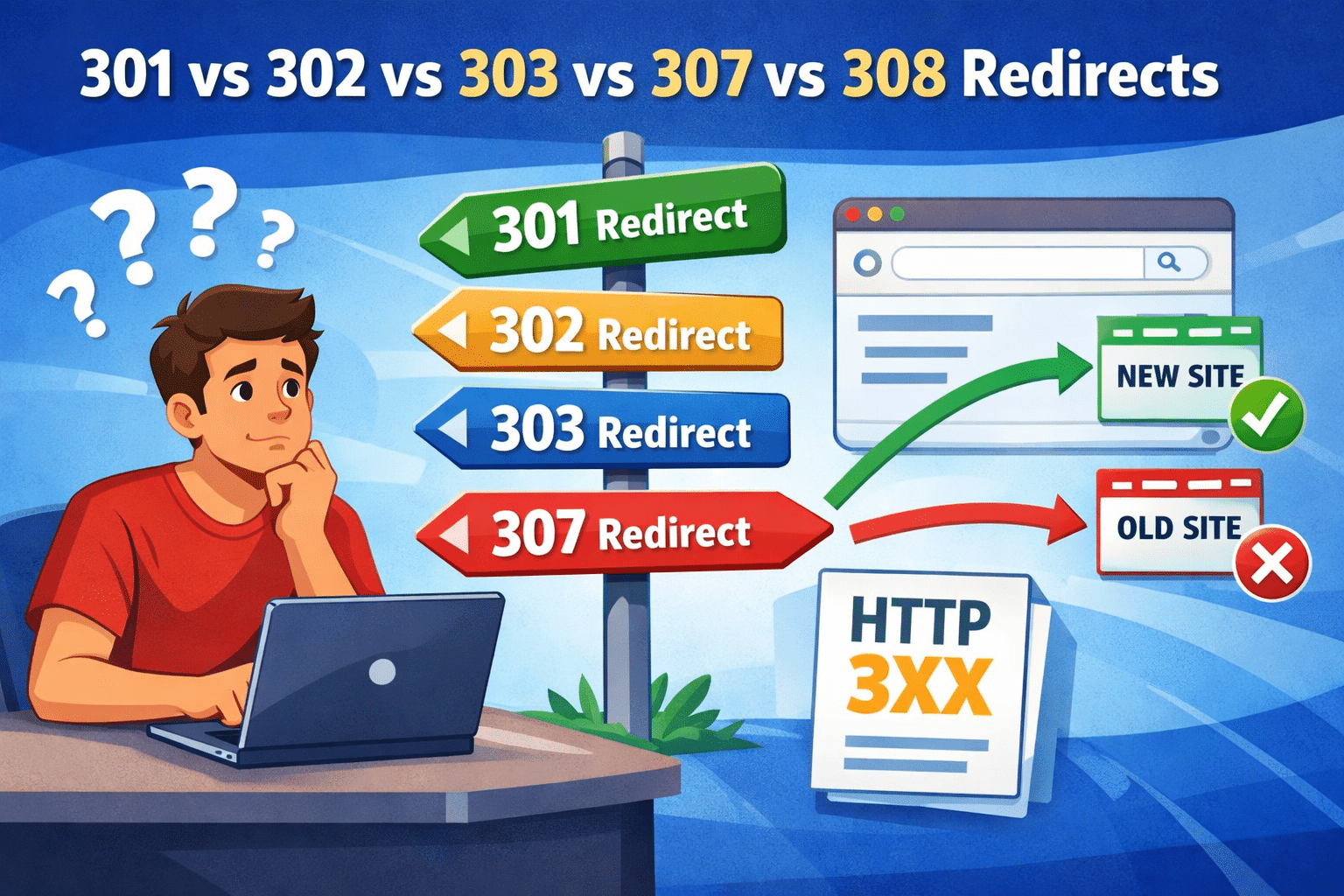 301 vs 302 vs 303 vs 307 vs 308 Redirects